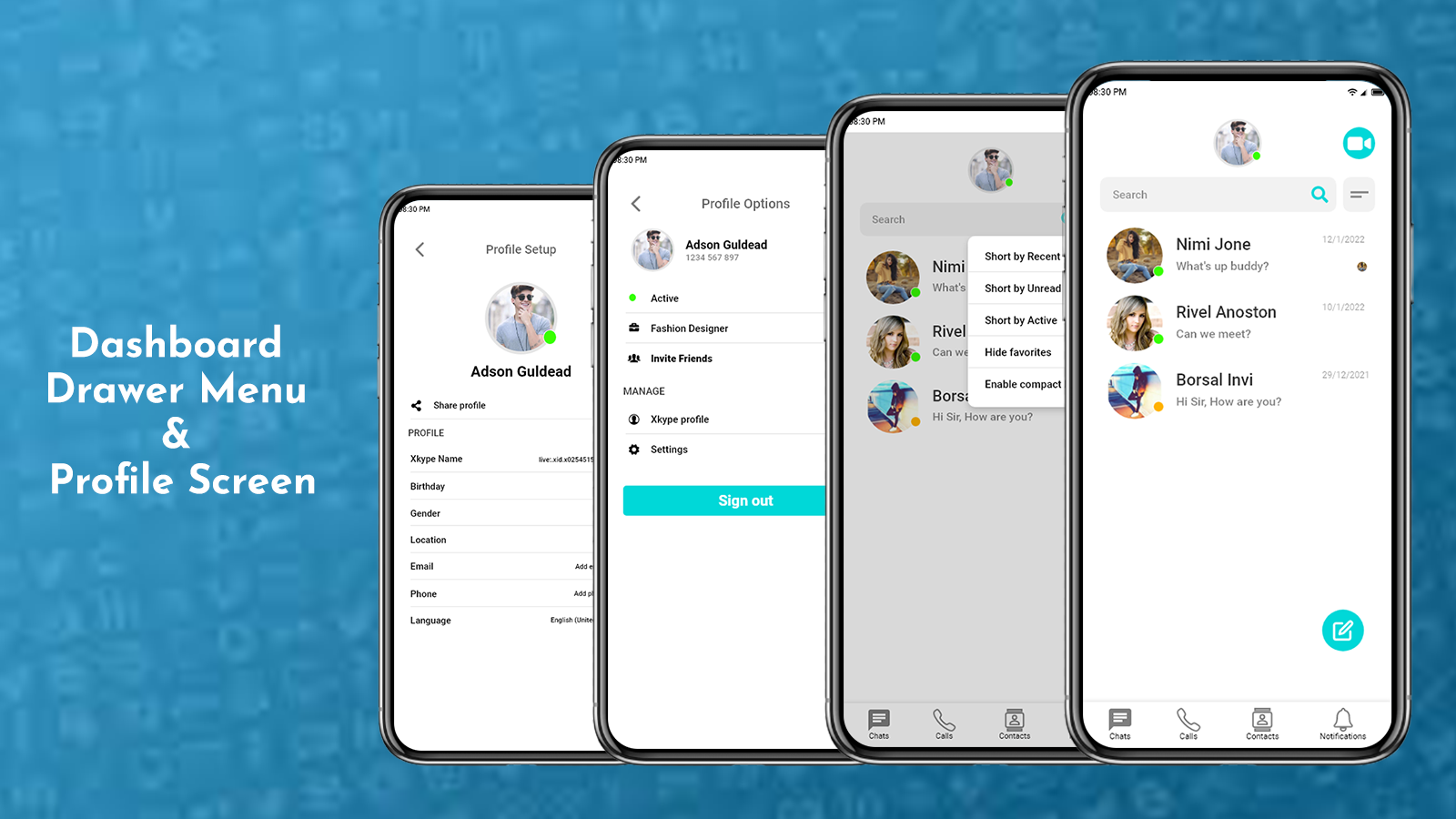 XKype - Skype Clone Flutter App UI Kit by AppDevsX | CodeCanyon